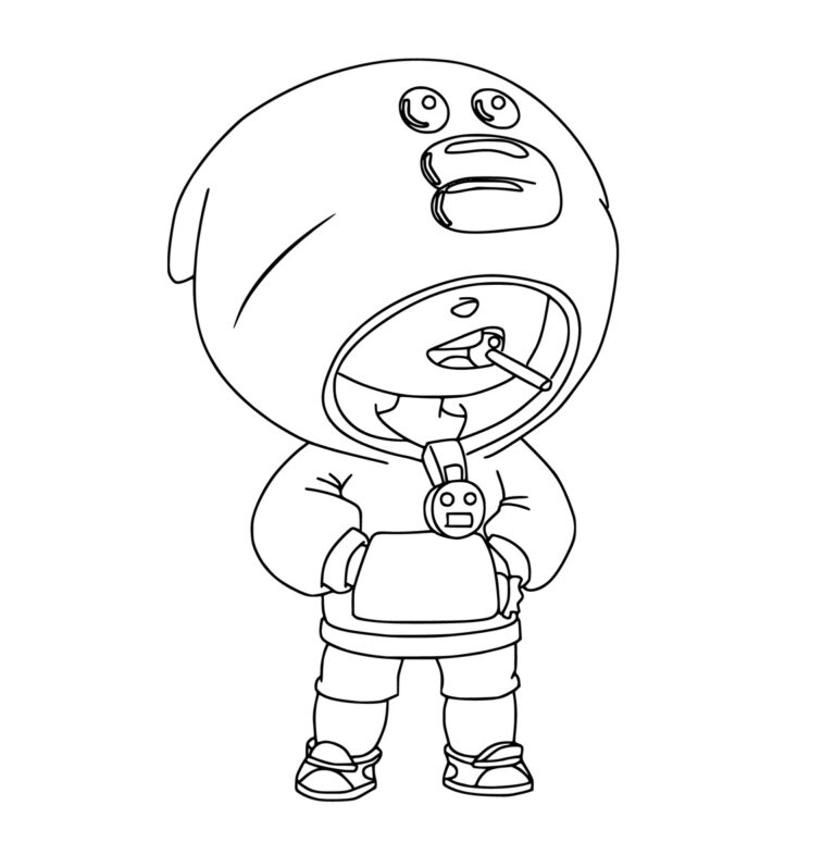 Kolorowanka Leon Brawl Stars - Kolorowanki Do Druku