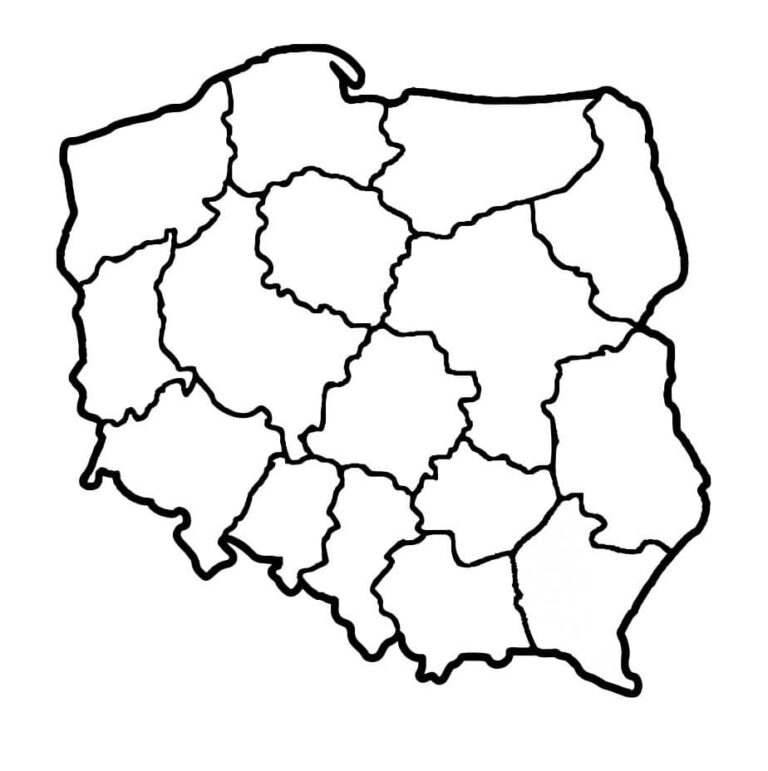 Kolorowanka Mapa Polski - Kolorowanki Do Druku